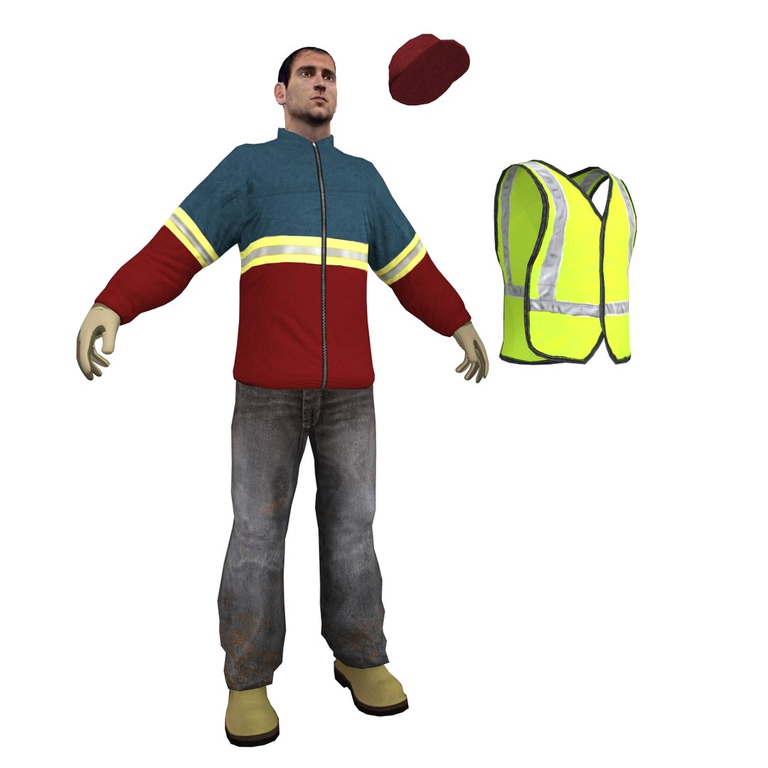 Garbage Worker Man 3d Obj