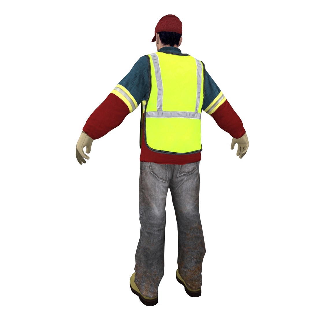 Garbage Worker Man 3d Obj