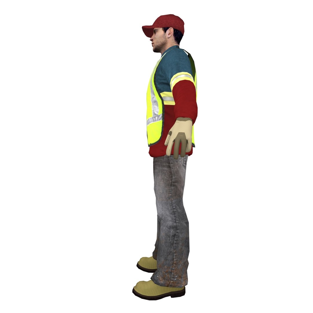 Garbage Worker Man 3d Obj