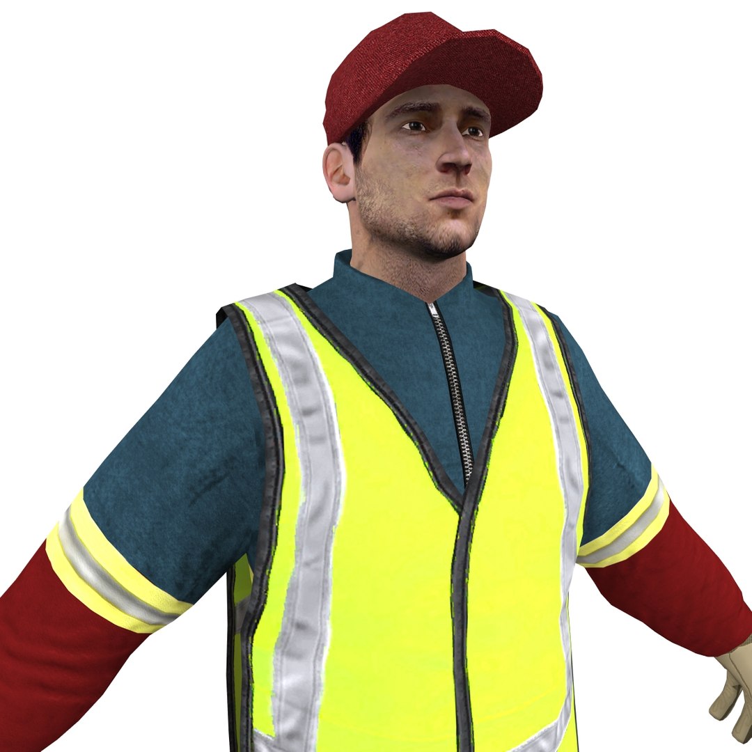 Garbage Worker Man 3d Obj