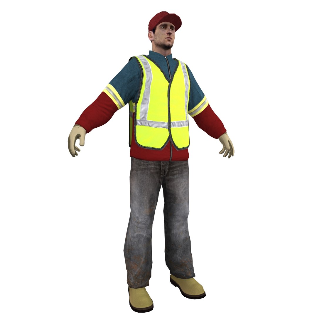 Garbage Worker Man 3d Obj