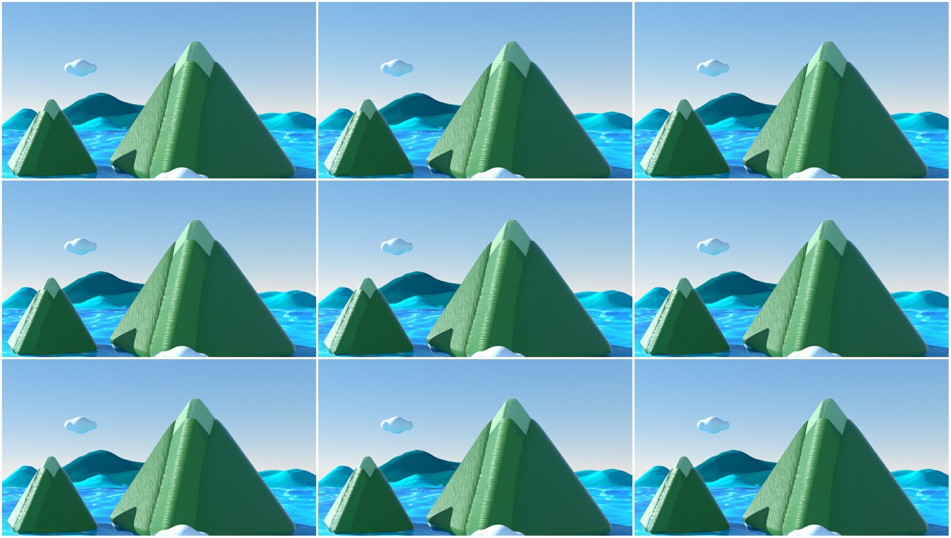 Zongzi Boat Pyramid Baiyun Cartoon Scene Model - TurboSquid 1797826