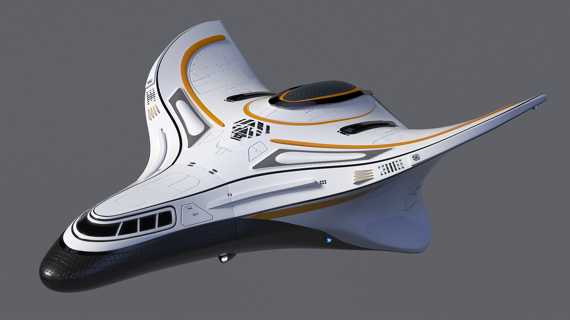 Futuristic Shuttle Spaceship Concept 3D Model - TurboSquid 2268147