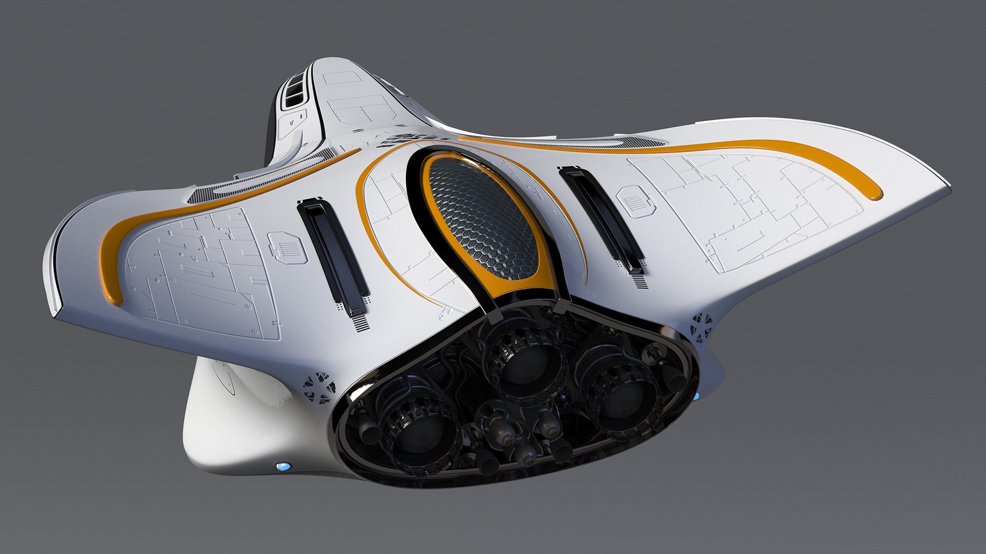 Futuristic Shuttle Spaceship Concept 3D Model - TurboSquid 2268147
