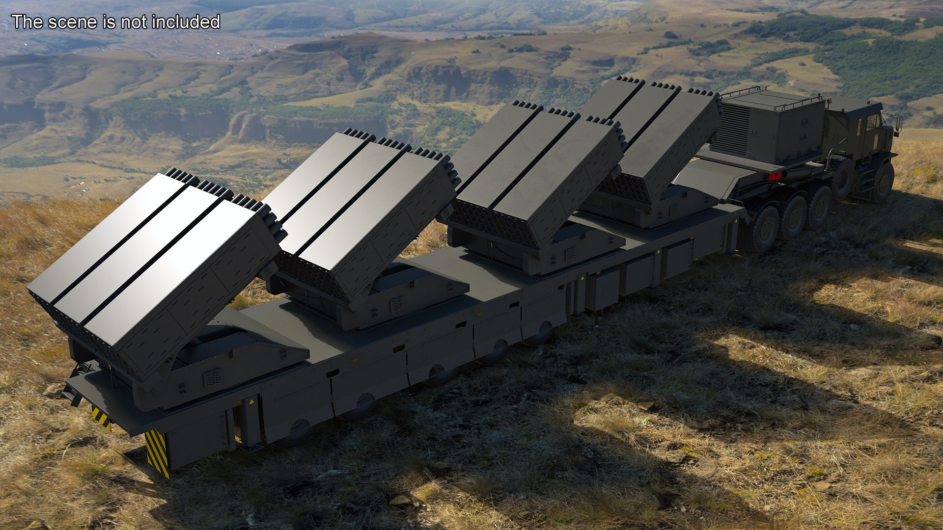 3D Jobaria Rocket Launch System With Oshkosh Transporter Green Rigged ...