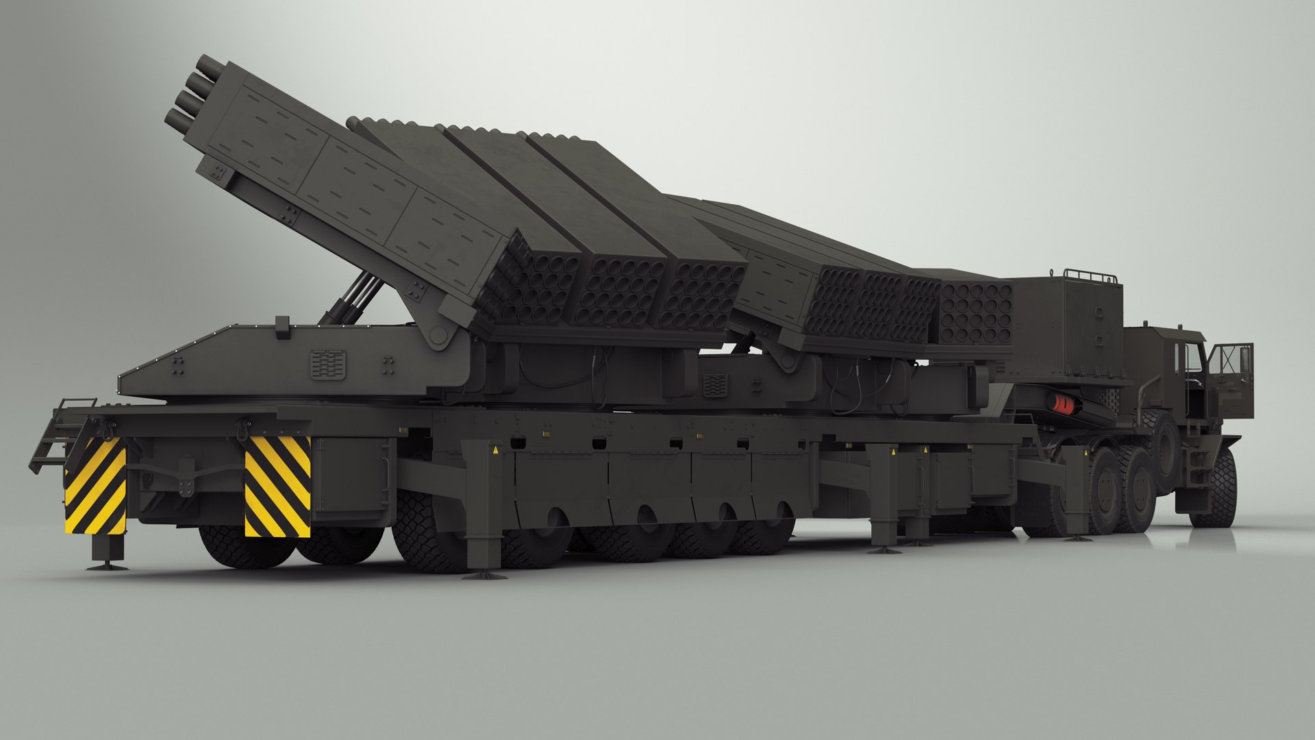 3D Jobaria Rocket Launch System With Oshkosh Transporter Green Rigged ...