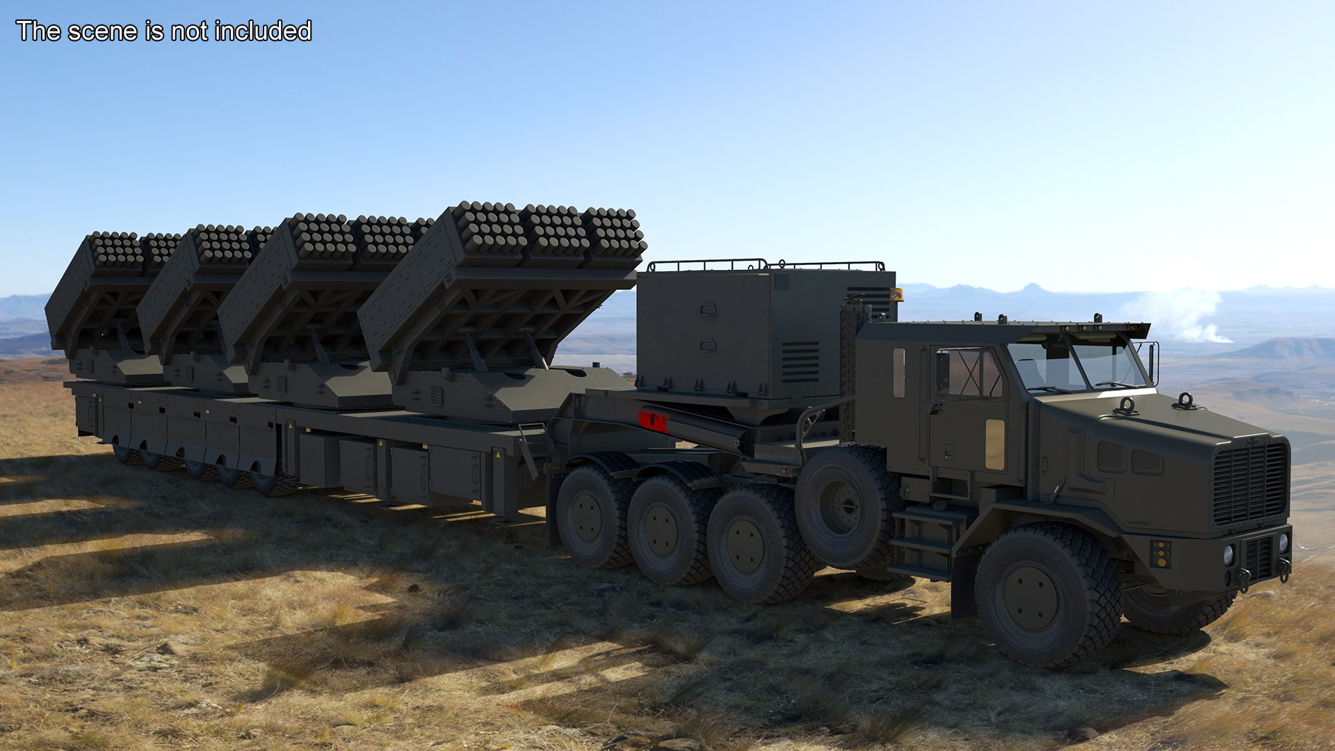 3D Jobaria Rocket Launch System With Oshkosh Transporter Green Rigged ...