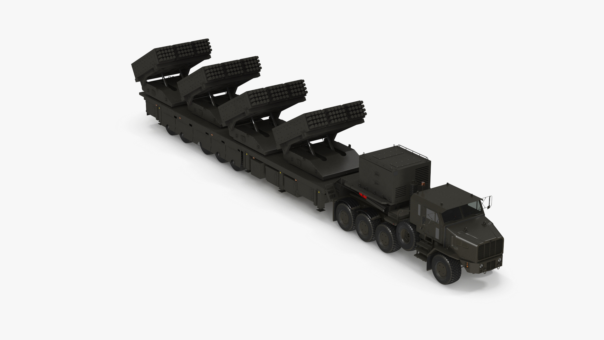 3D Jobaria Rocket Launch System With Oshkosh Transporter Green Rigged ...