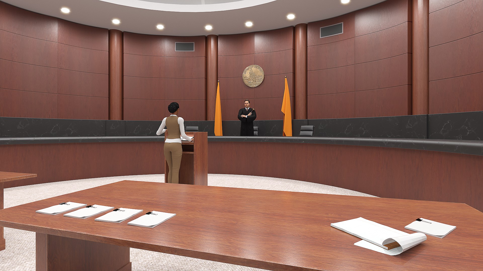 3D Courtroom Interior With People Model - TurboSquid 2376469