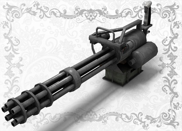 3d character gatling gun