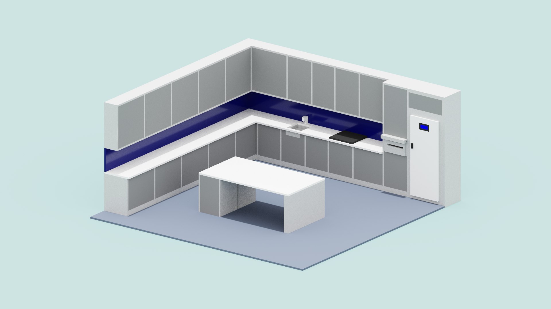 Voxel Kitchen 3D Model - TurboSquid 1887602