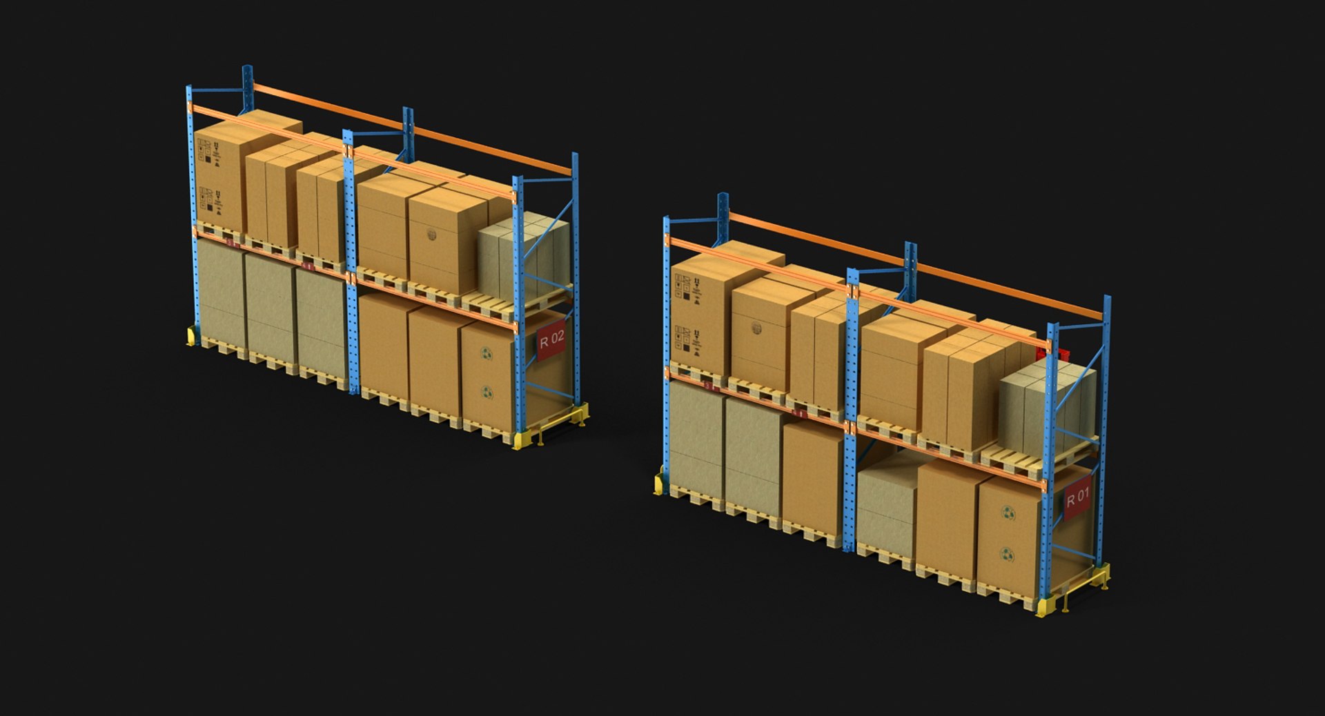Pallet Rack Stacker 3d 3ds