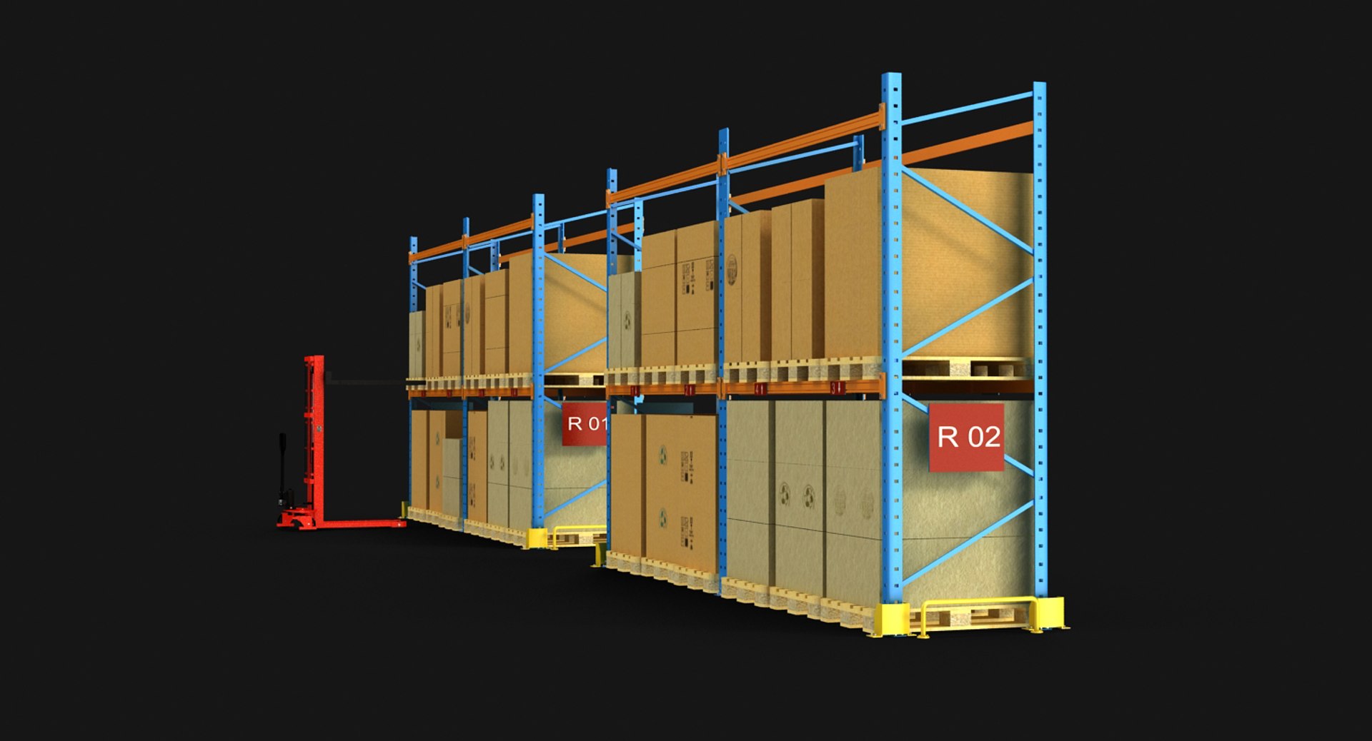 Pallet Rack Stacker 3d 3ds