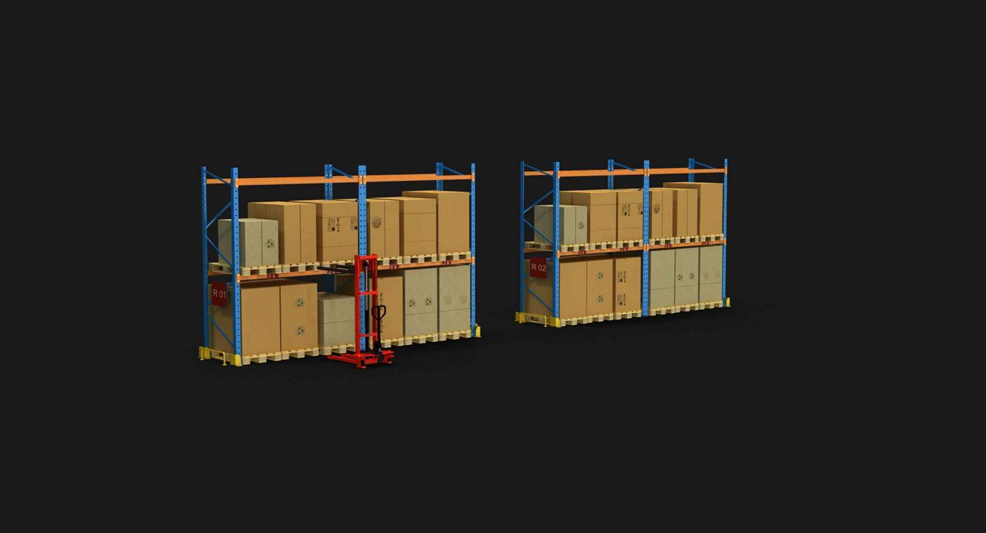 Pallet Rack Stacker 3d 3ds