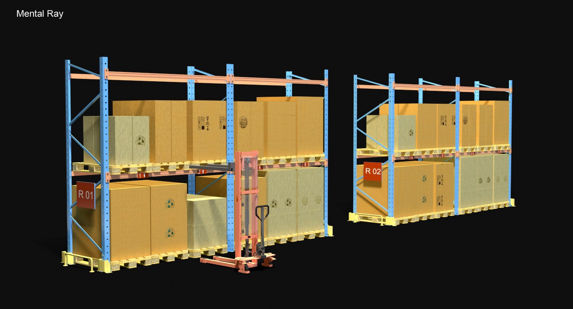 Pallet Rack Stacker 3d 3ds