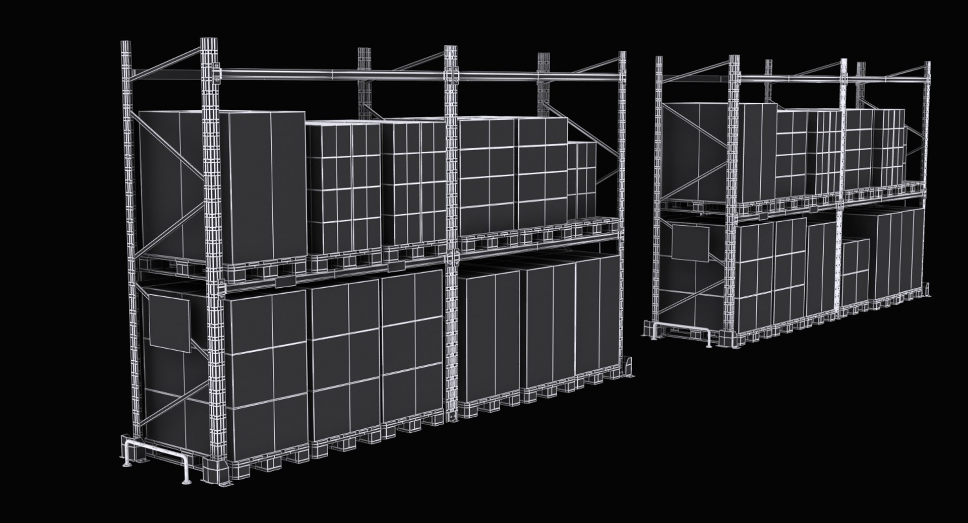 Pallet Rack Stacker 3d 3ds