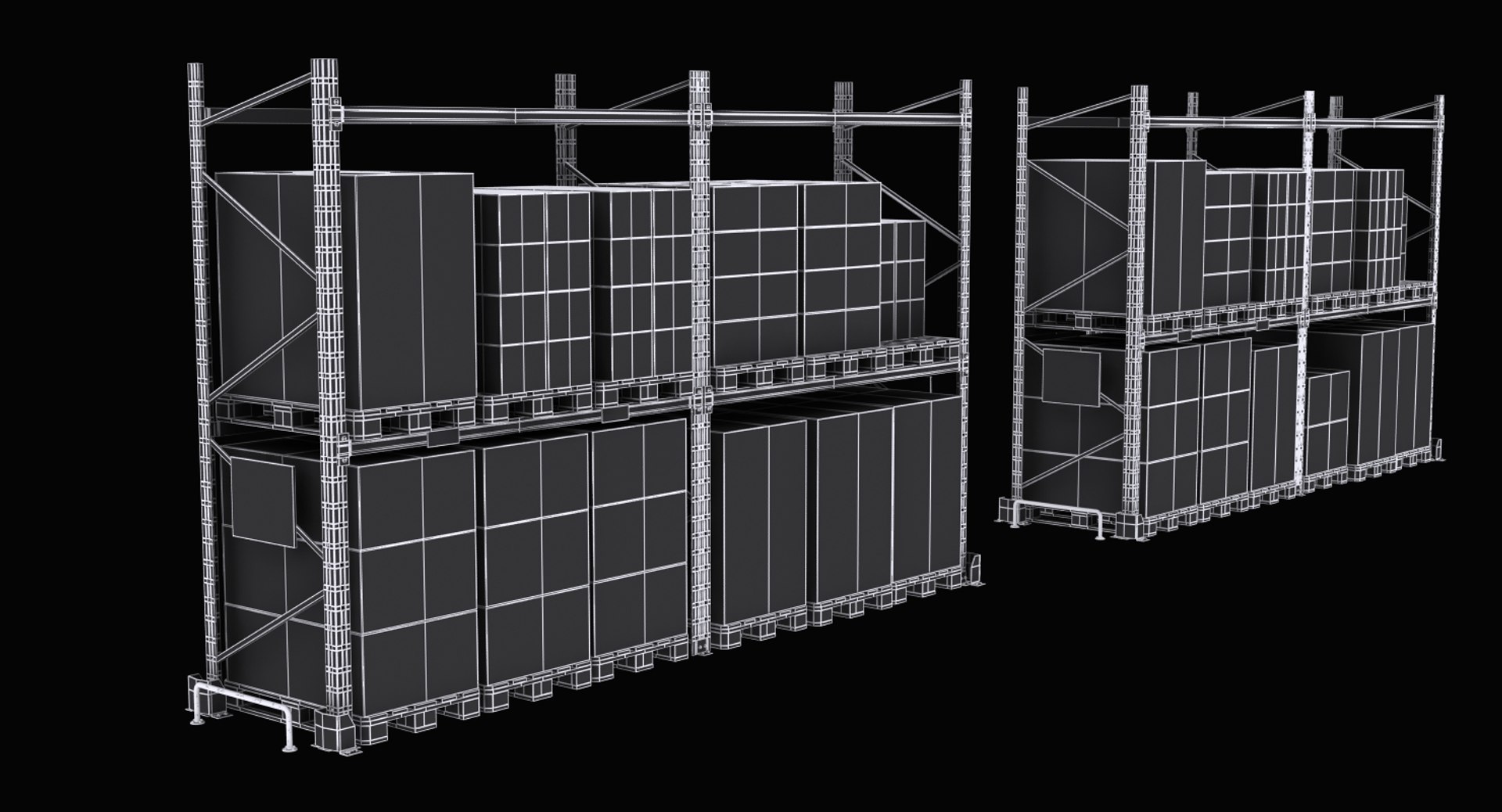 Pallet Rack Stacker 3d 3ds