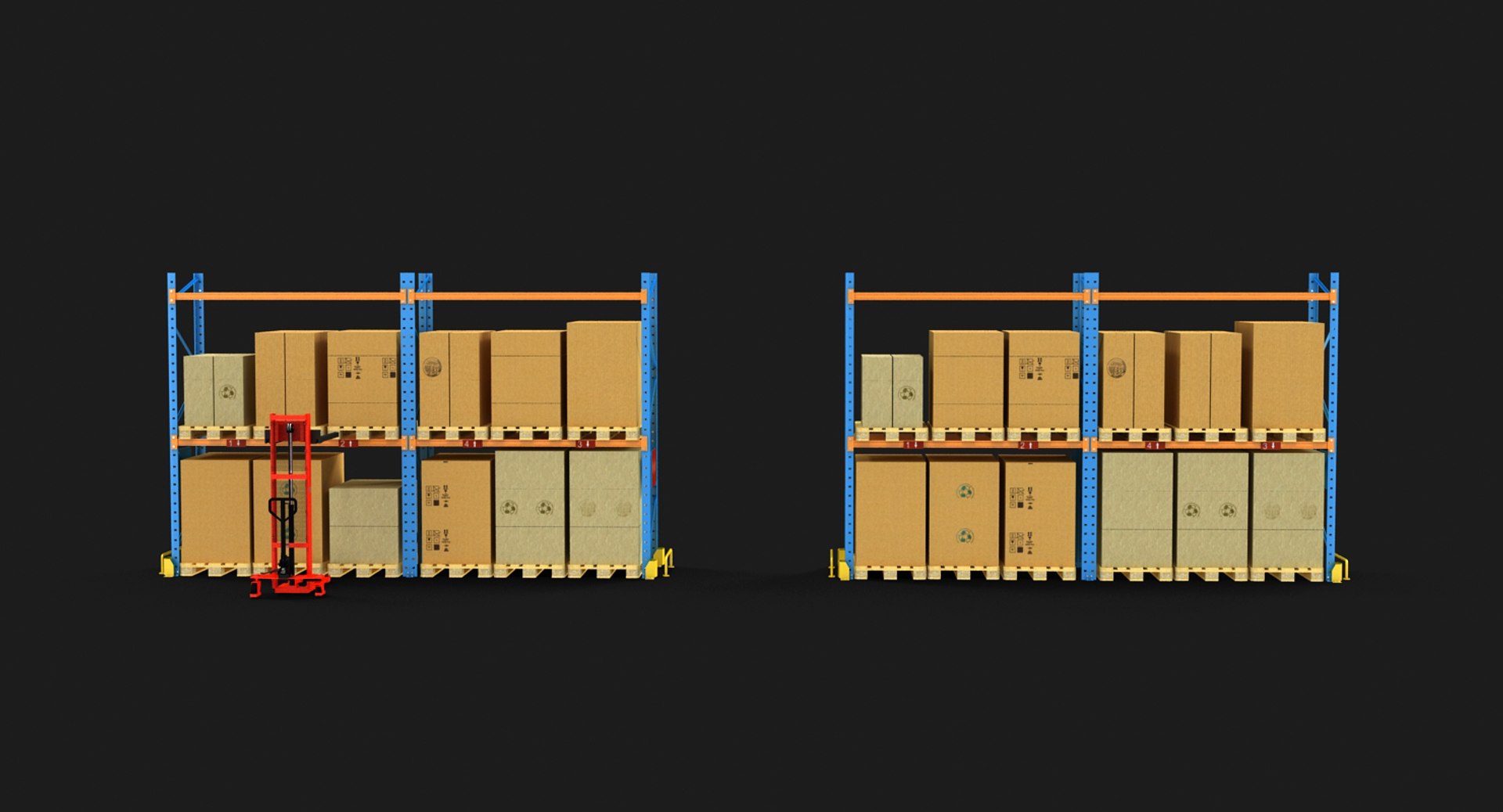 Pallet Rack Stacker 3d 3ds