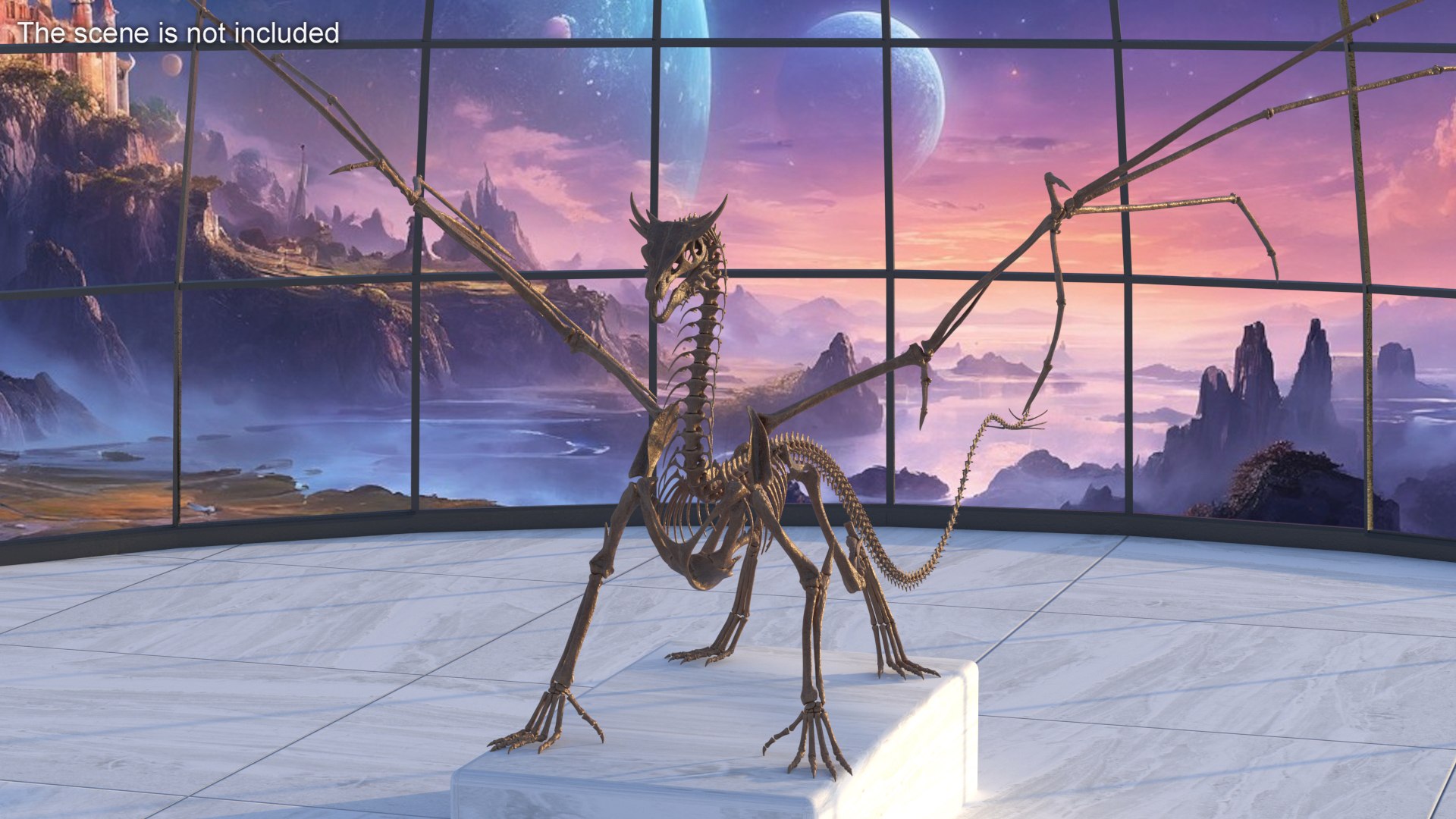 3D Fossilized Dragon Skeleton - TurboSquid 2367869