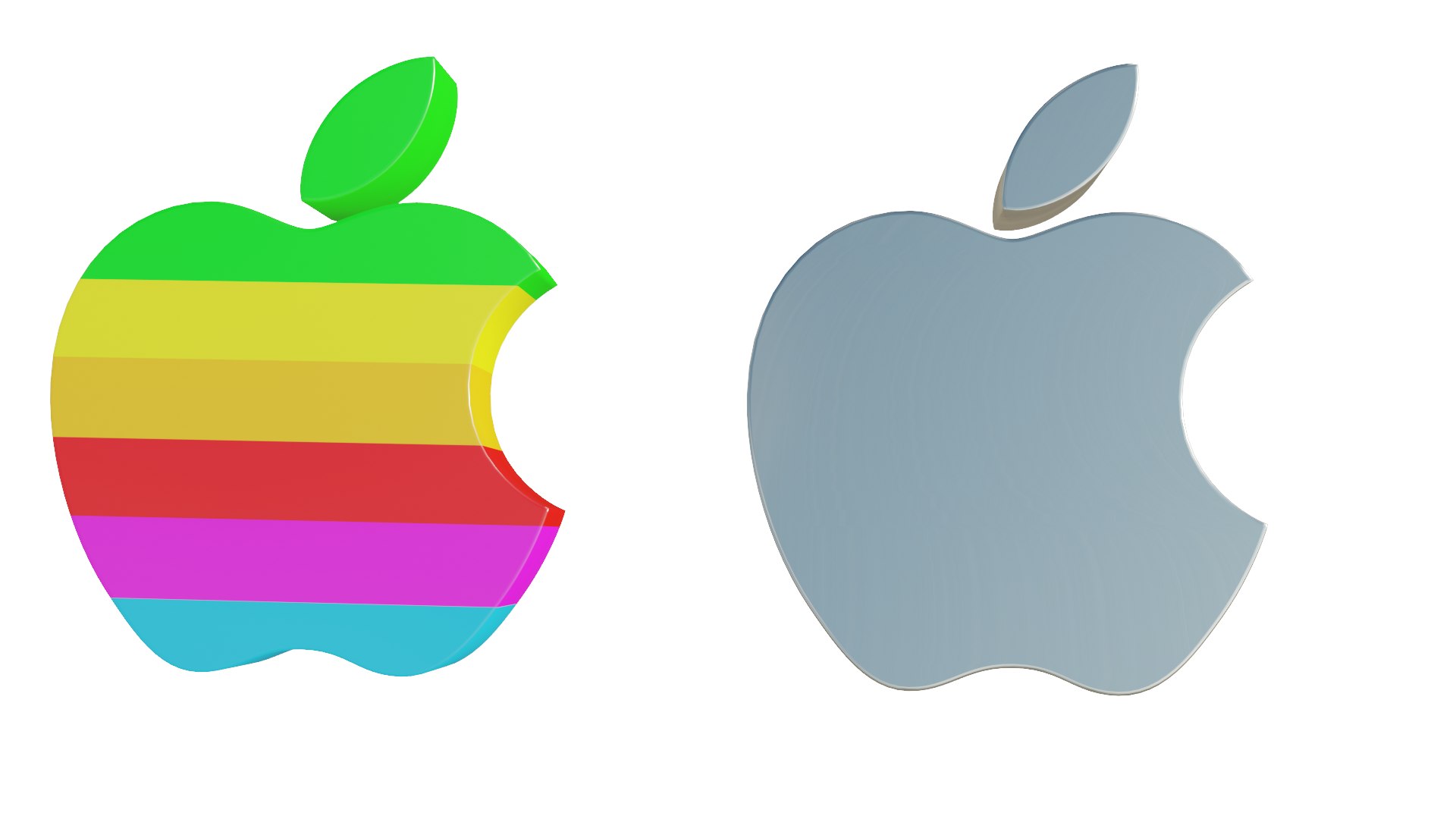 3D OLD AND NEW APPLE LOGO - TurboSquid 2140576