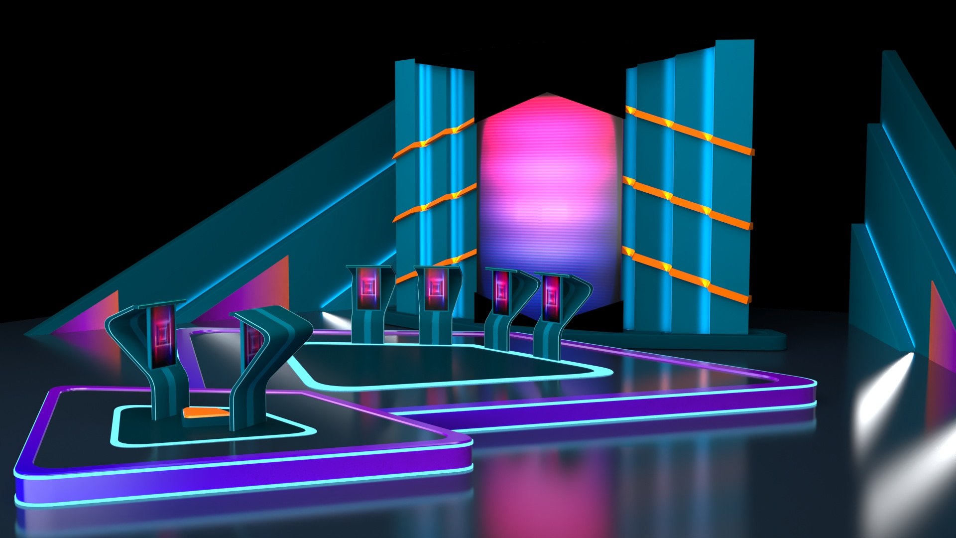 3D Tv Studio Design Model - TurboSquid 1889161