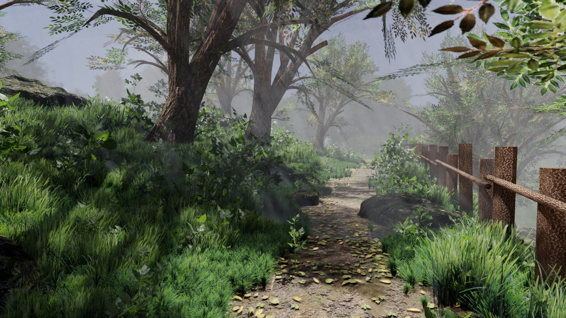 Forest path scene 3D model - TurboSquid 1645532