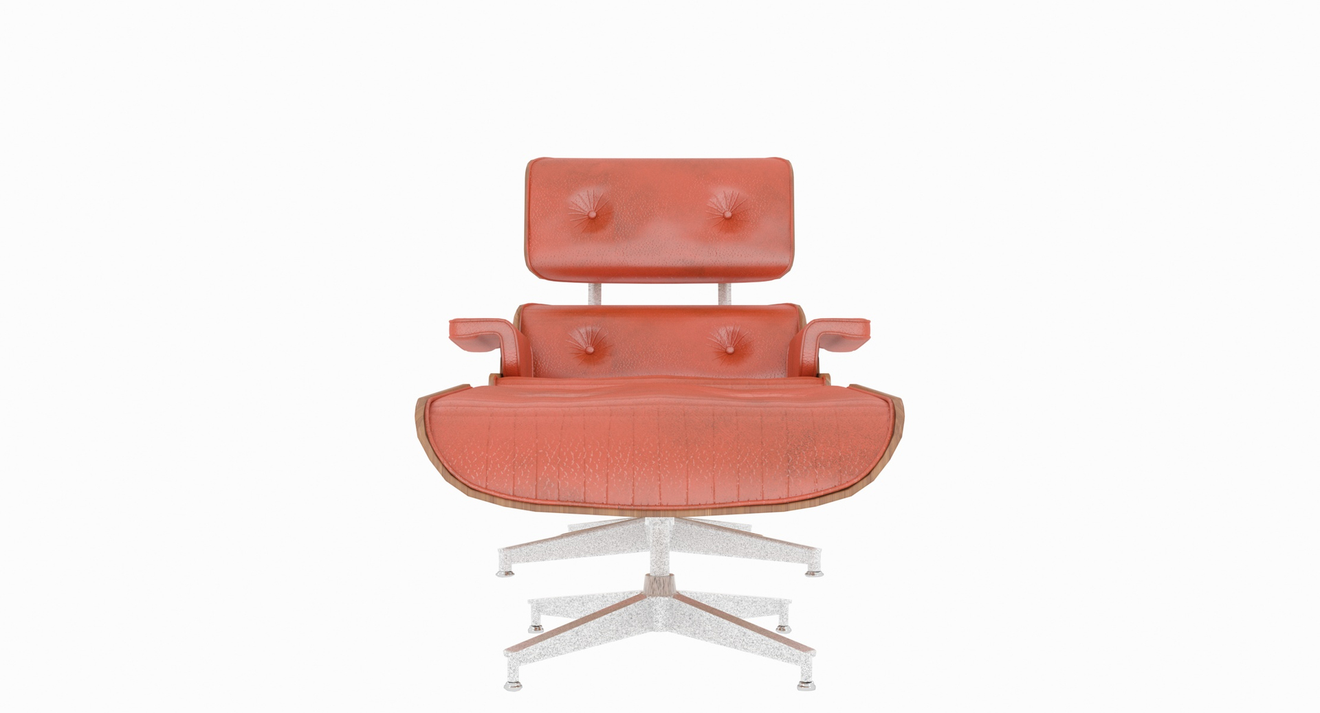 Eames Lounge Classic Chair And Ottoman Set Orange Leather Cherry ...