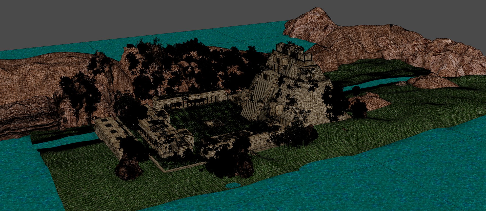 3D Uxmal Pyramid Environment - TurboSquid 2394701