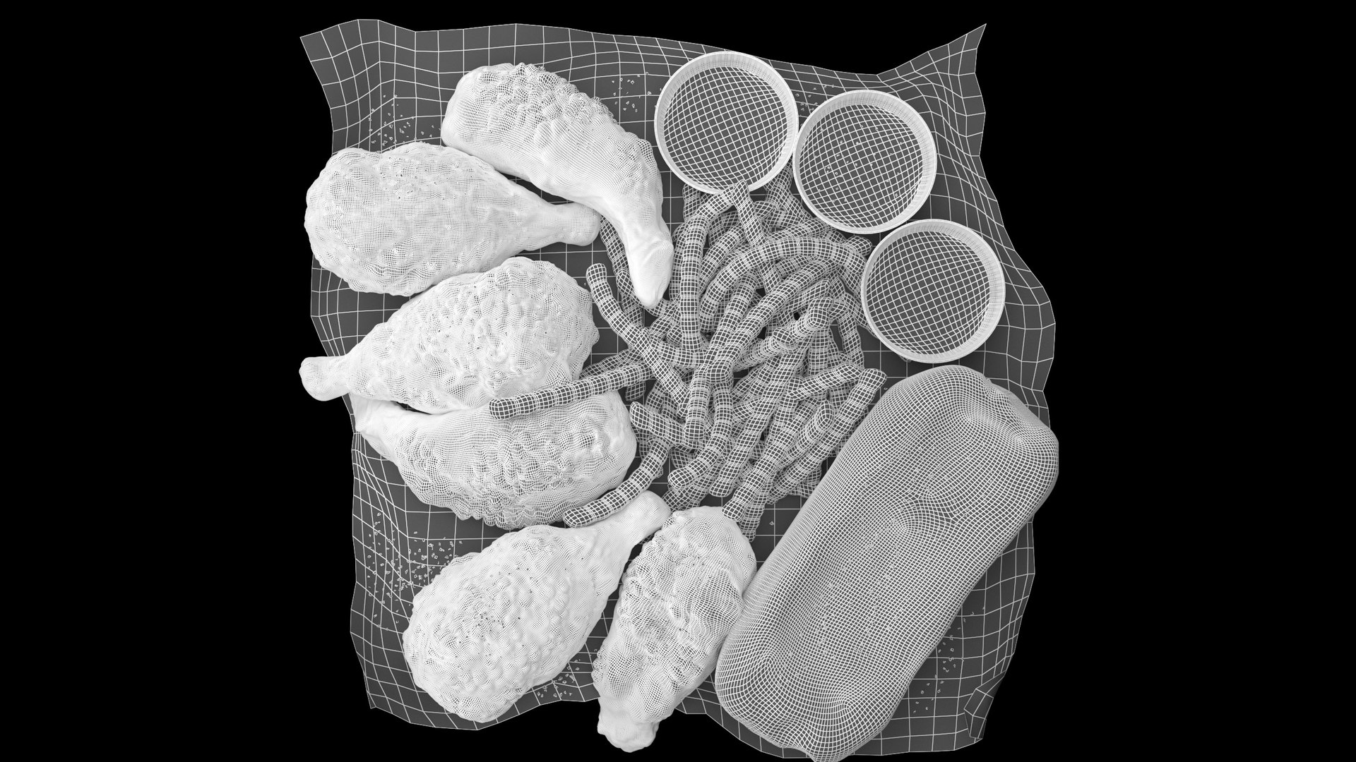 Fastfood Fried Chicken Set 3D Model - TurboSquid 1877199