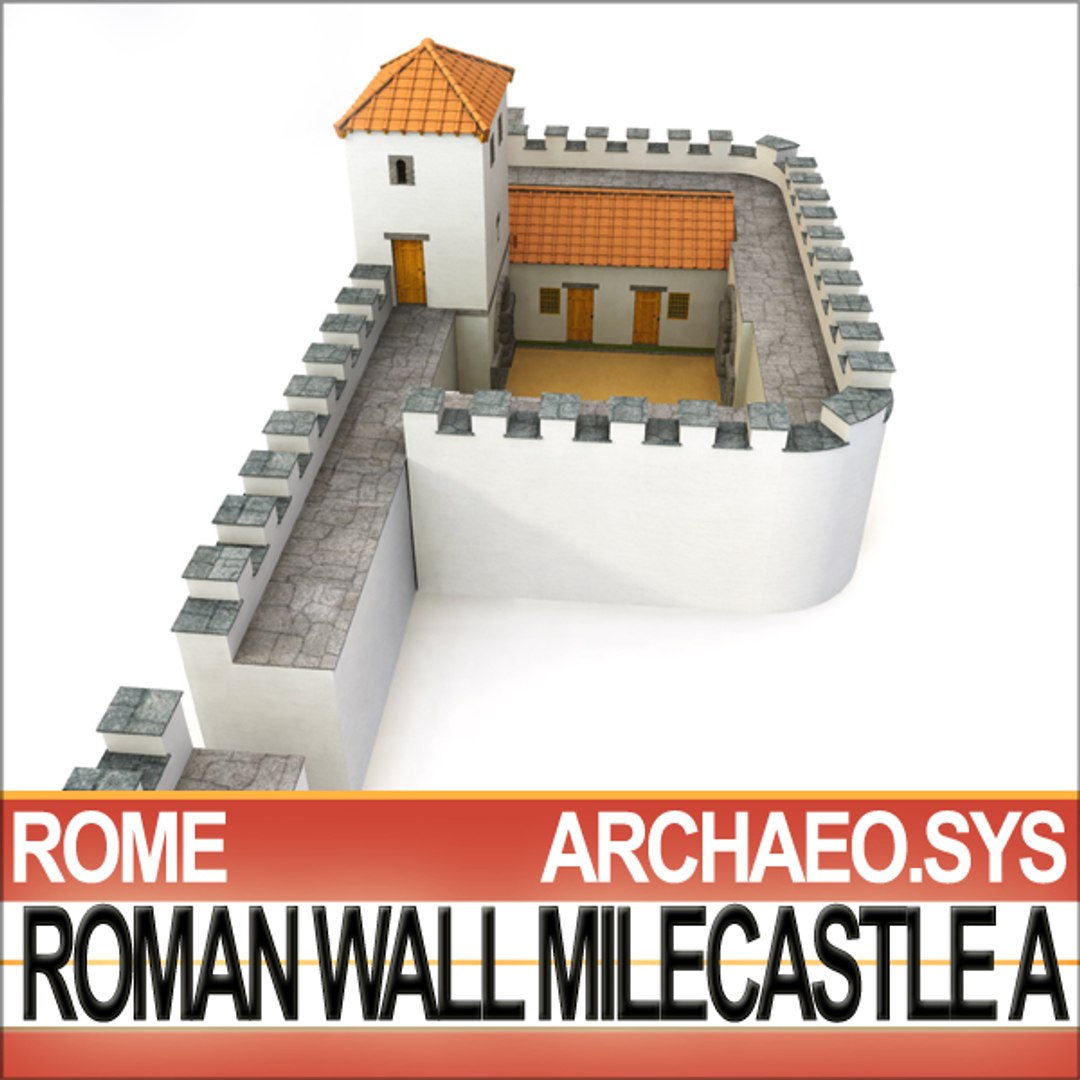 ancient roman wall milecastle 3d model