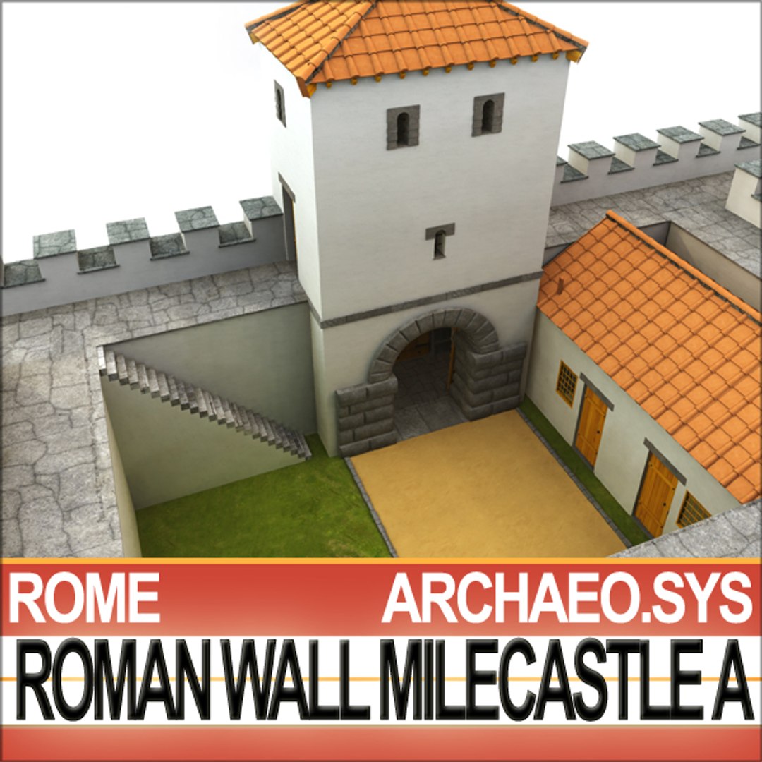 ancient roman wall milecastle 3d model