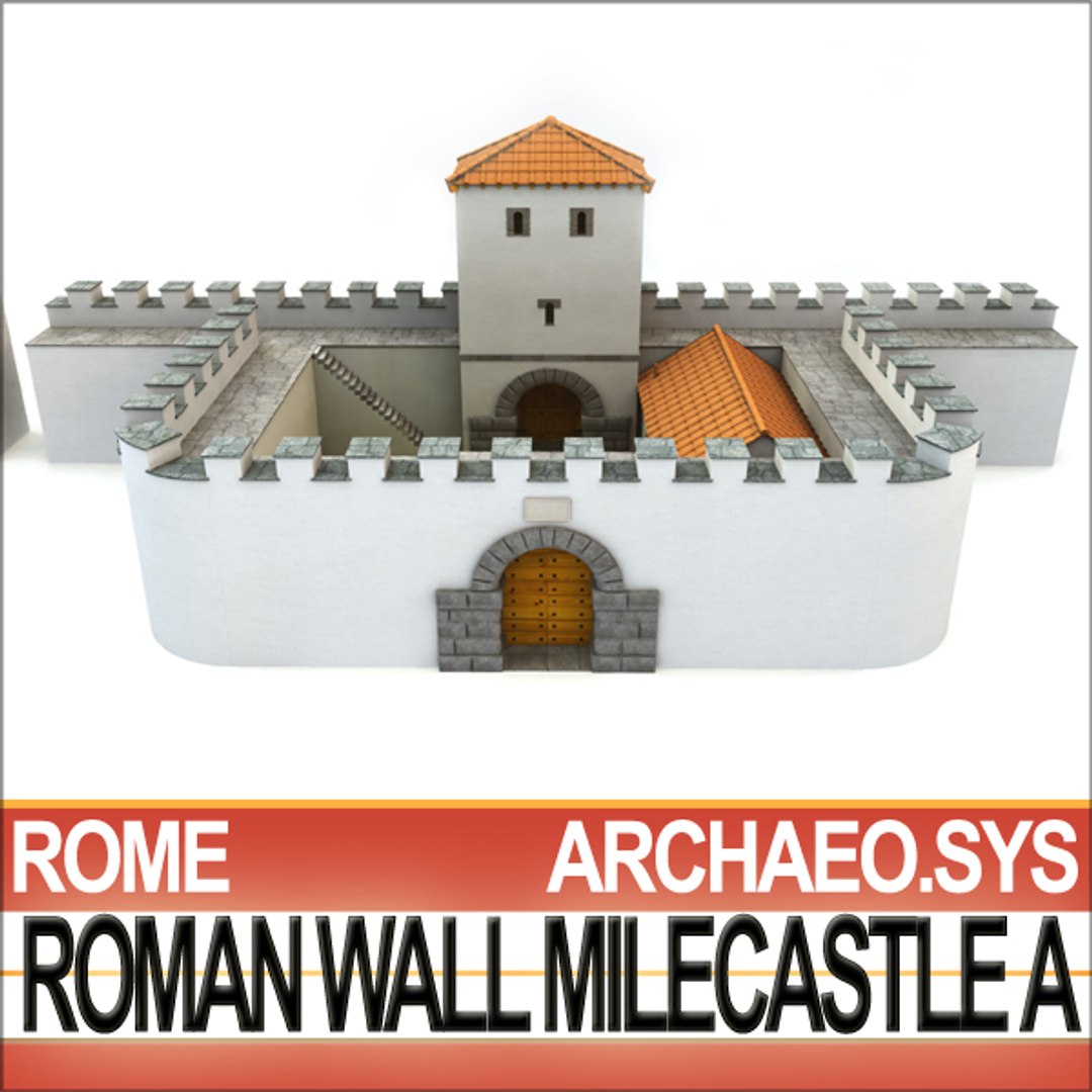 ancient roman wall milecastle 3d model