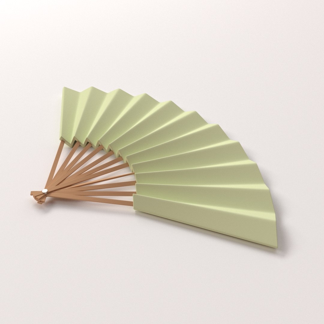 3d Paper Hand Fan Model