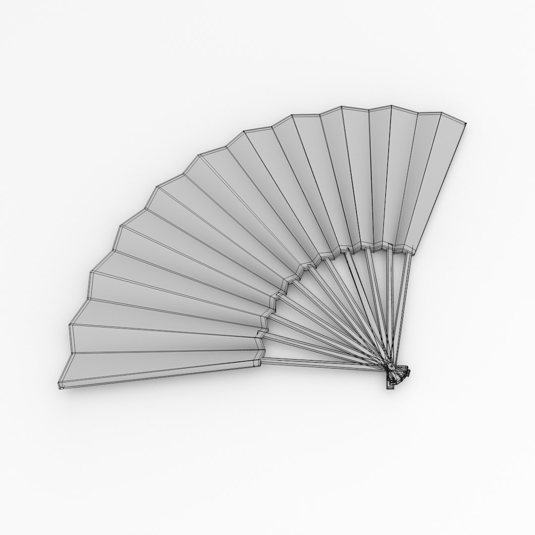 3d Paper Hand Fan Model