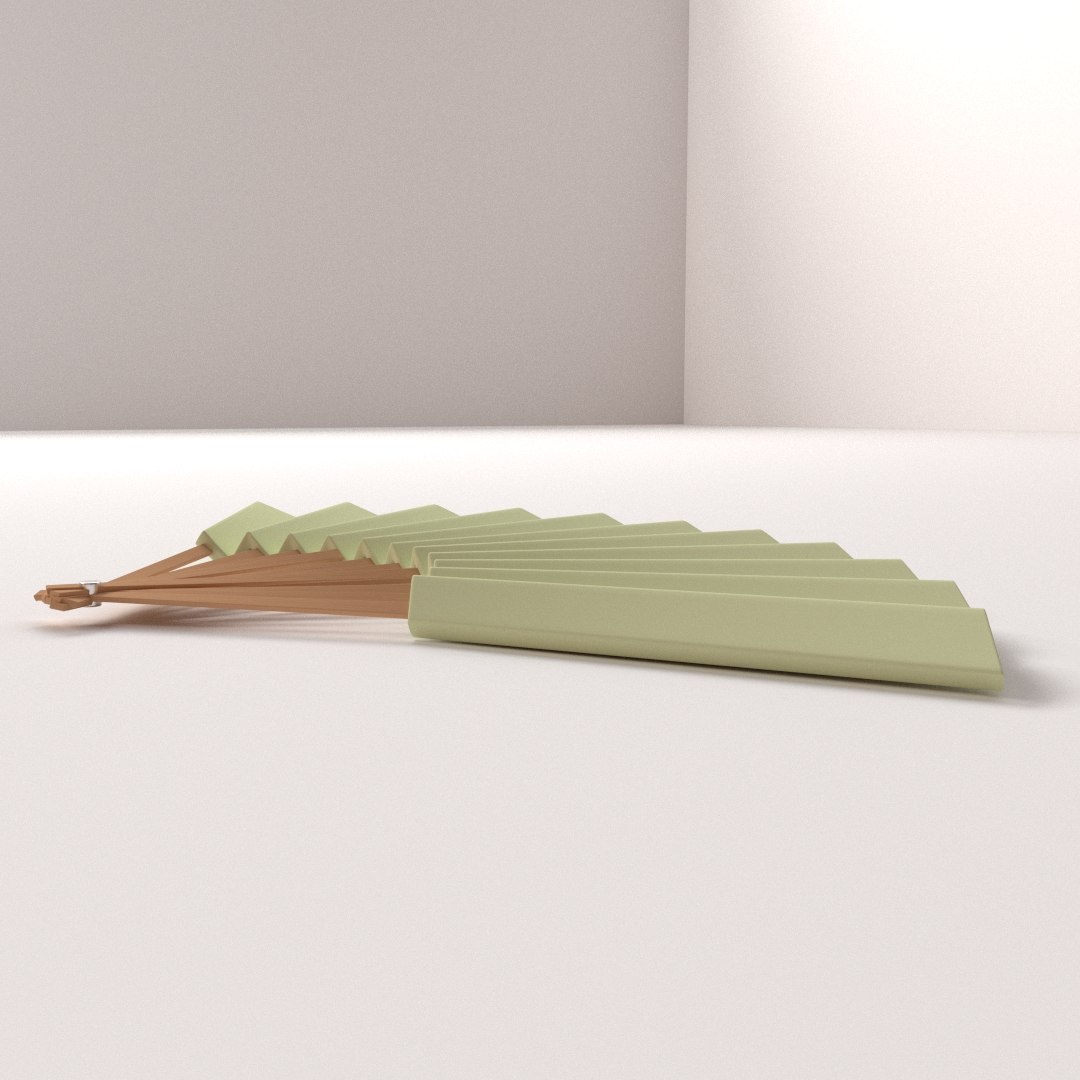 3d Paper Hand Fan Model