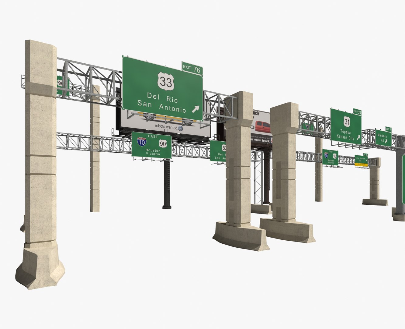 highway signs 3d model