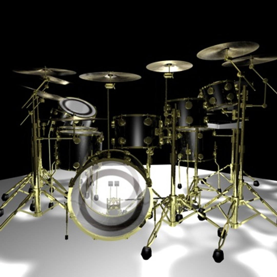 3d drumset drums model