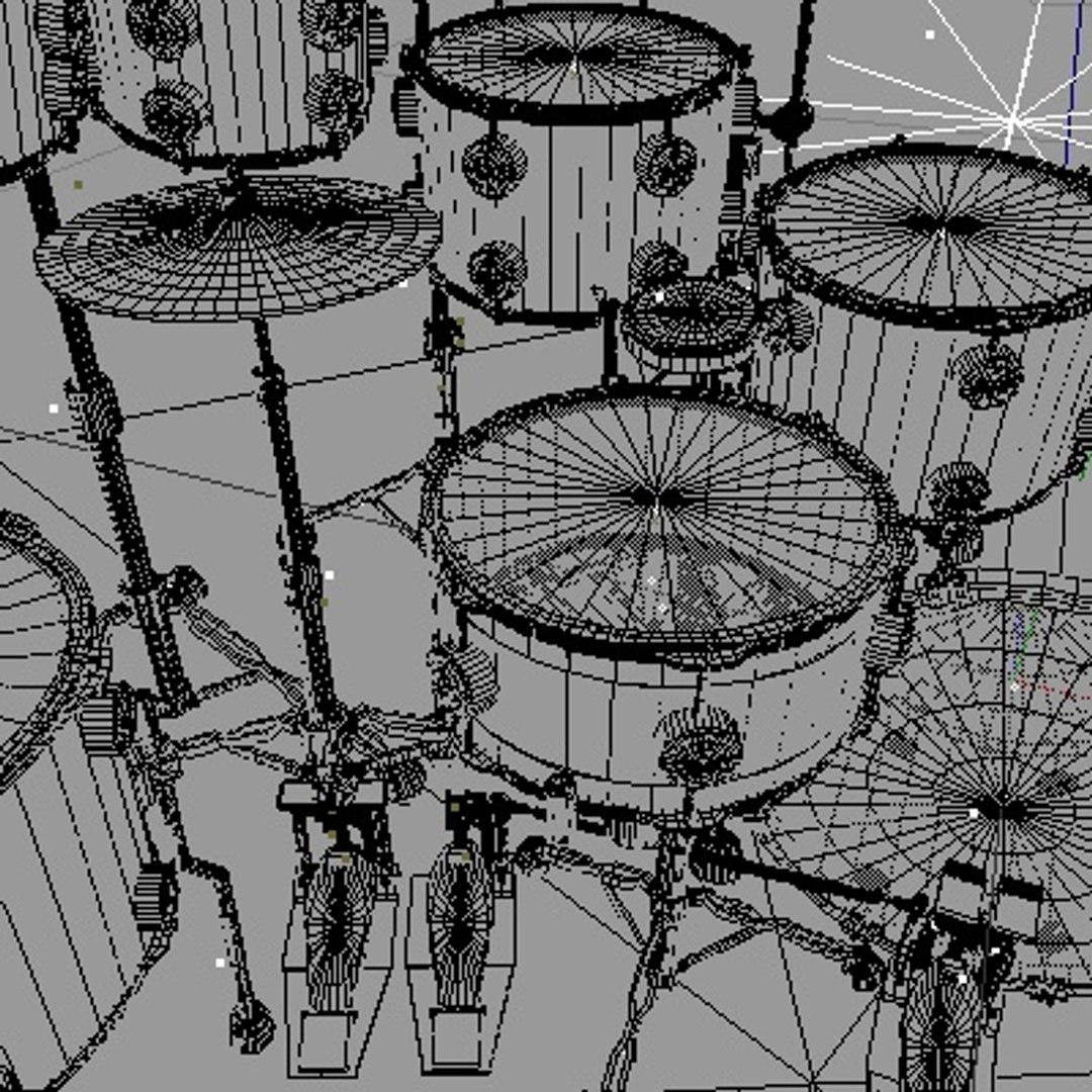 3d drumset drums model