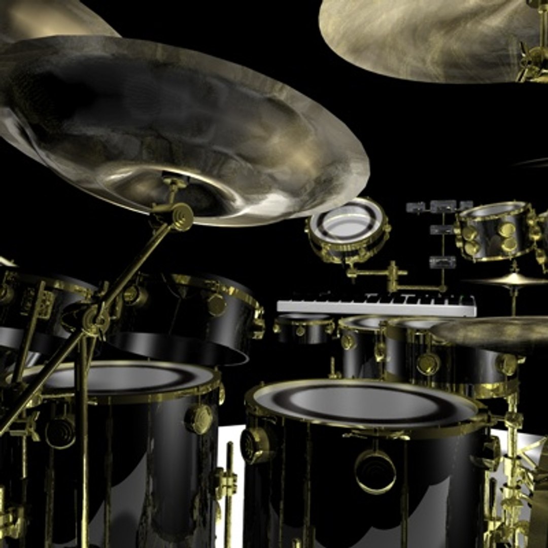 3d drumset drums model