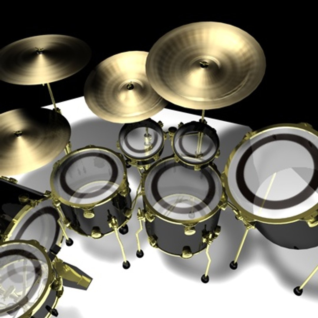3d drumset drums model