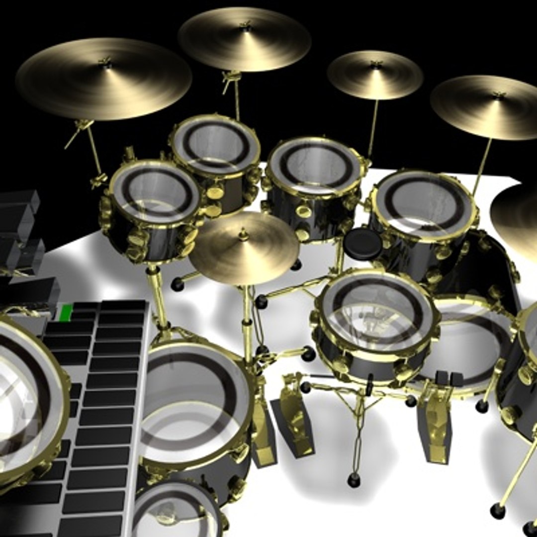 3d drumset drums model