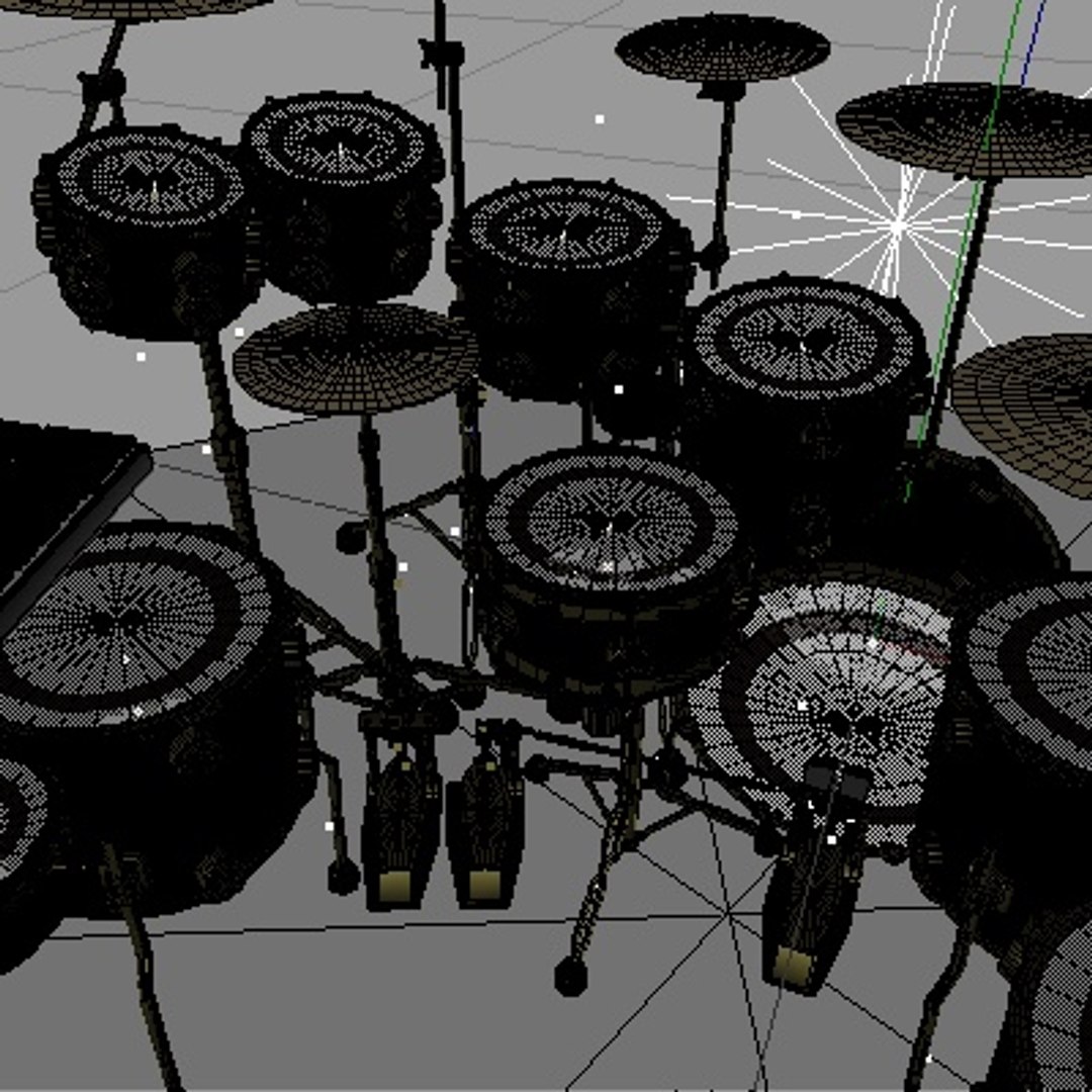 3d drumset drums model
