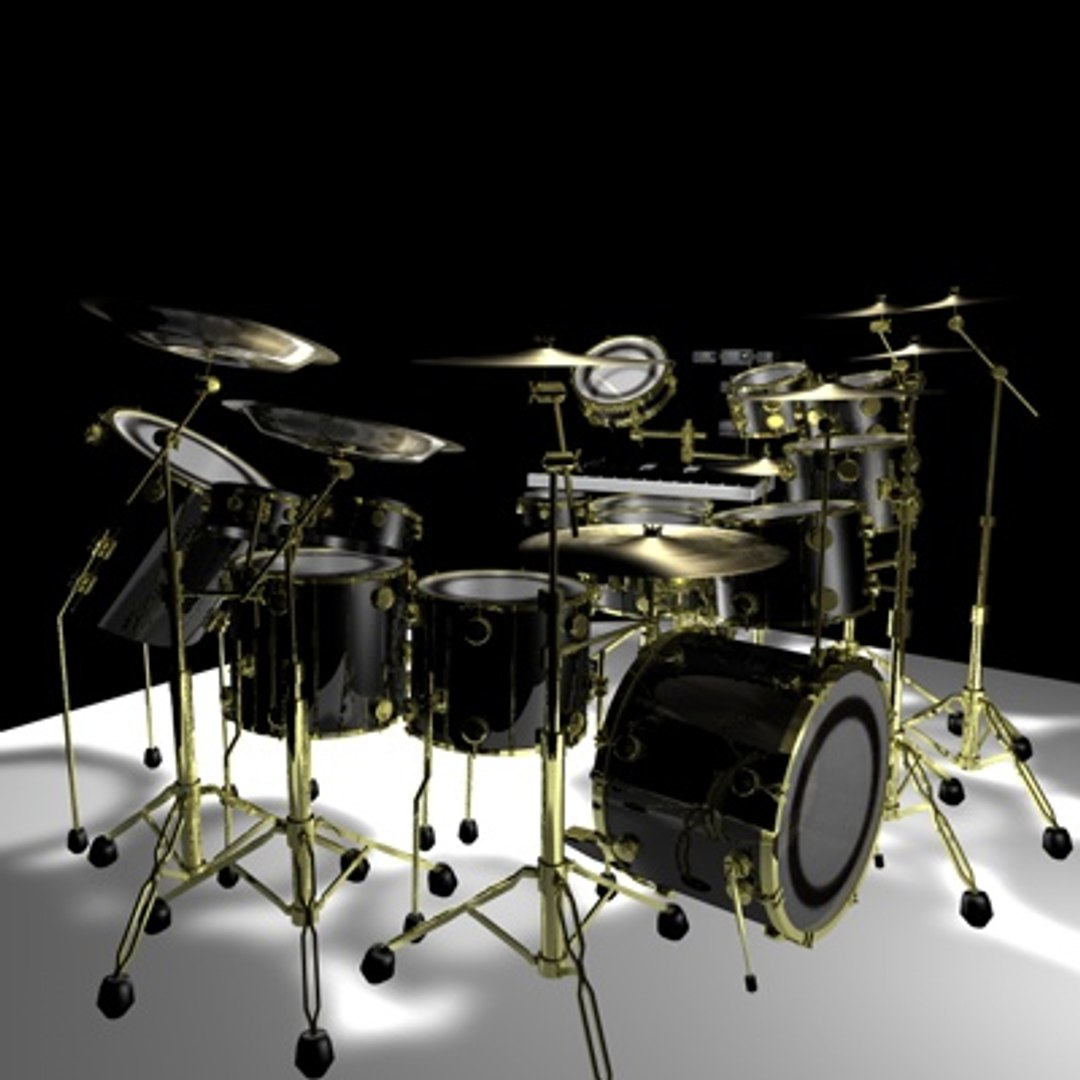 3d drumset drums model