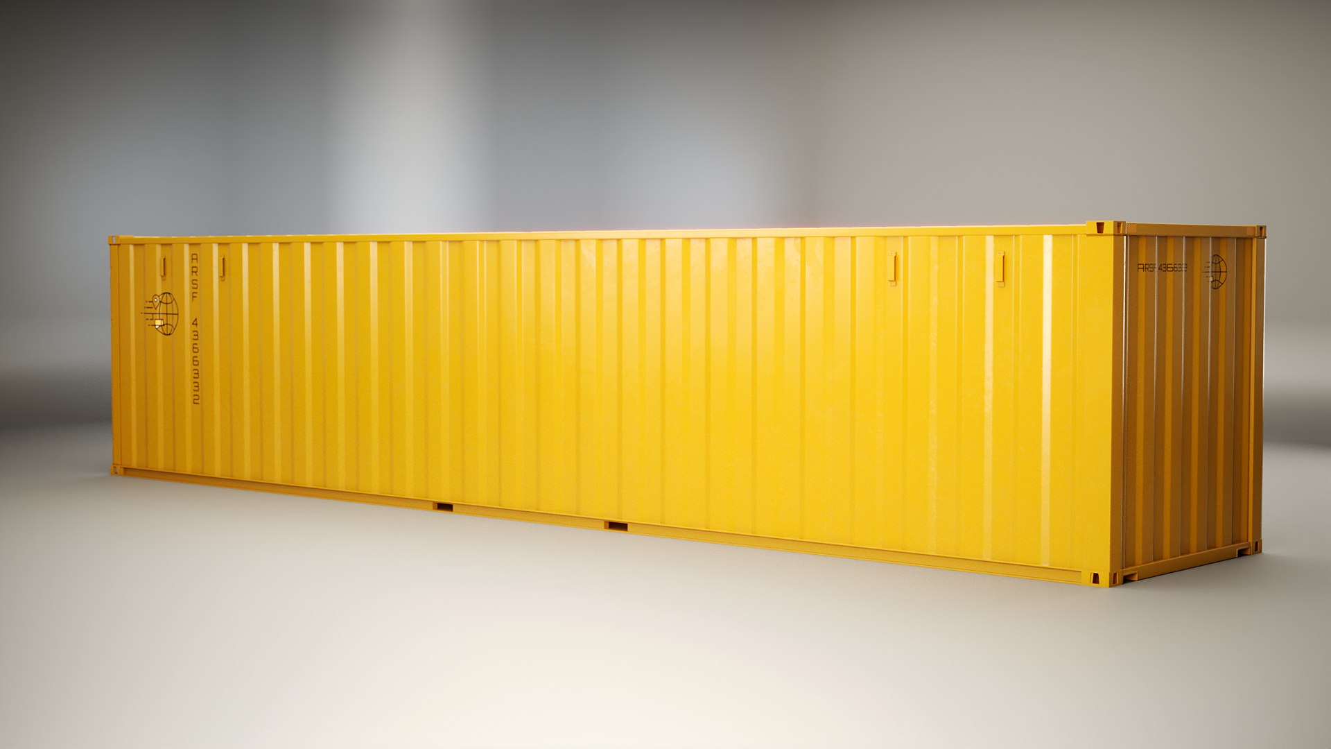 Intermodal Shipping Container 40-foot-long Yellow 3D Model - TurboSquid ...