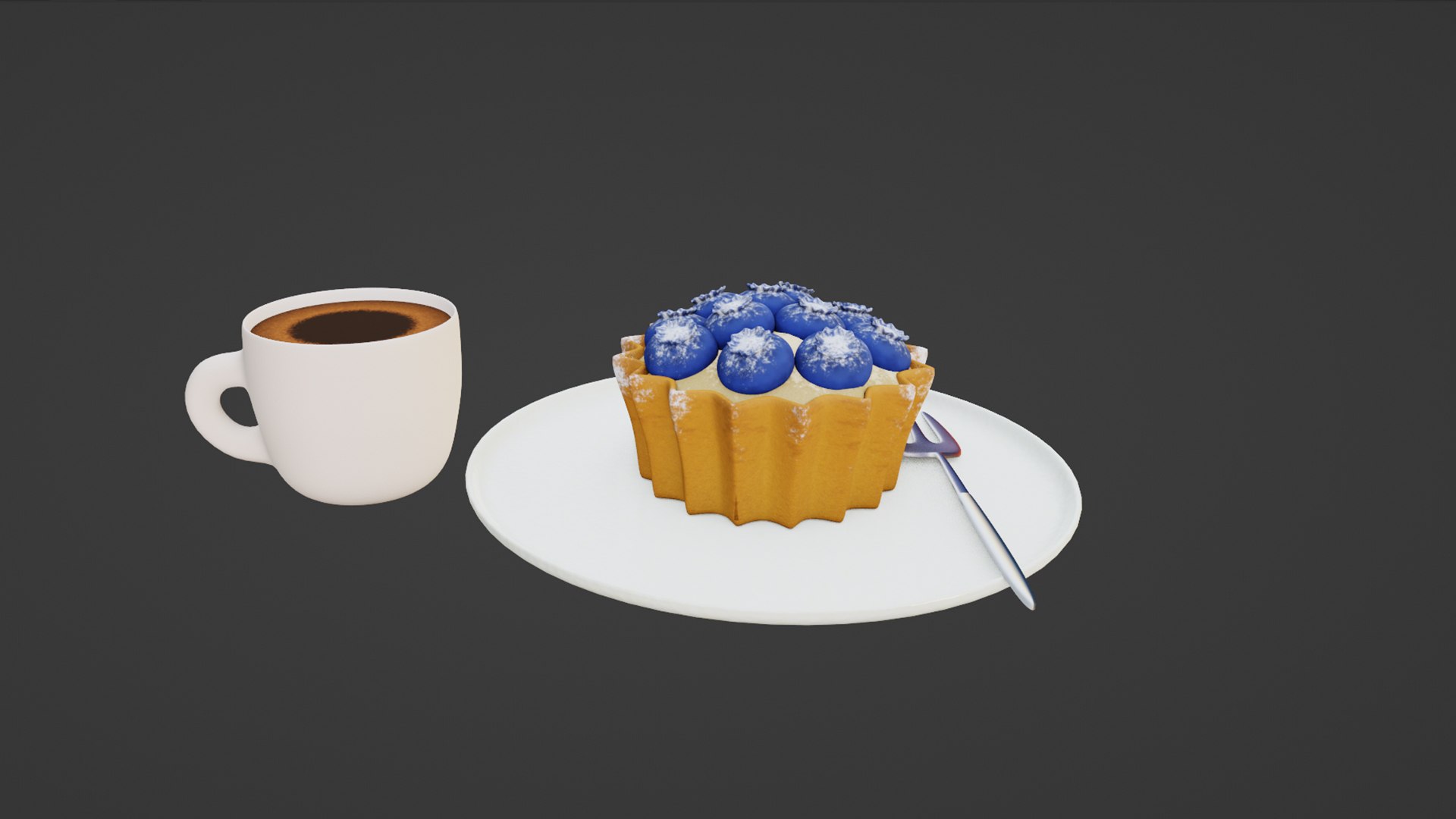 Realistic Blueberry Tart 3D Model - TurboSquid 2042207