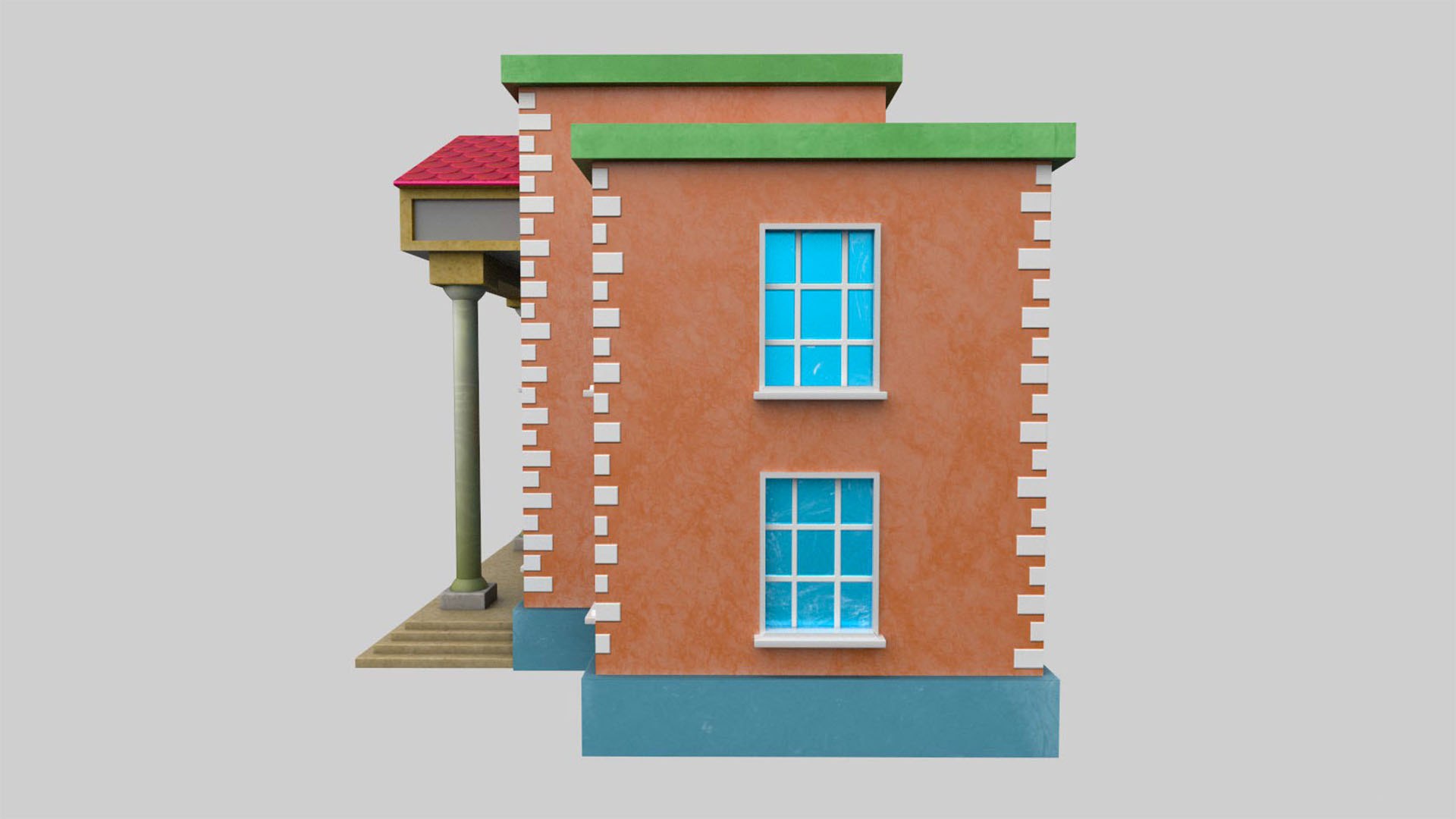 3D Cartoon Bank Building - Low Poly Model - TurboSquid 1854445