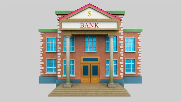 3D Cartoon Bank Building - Low Poly model - TurboSquid 1854445
