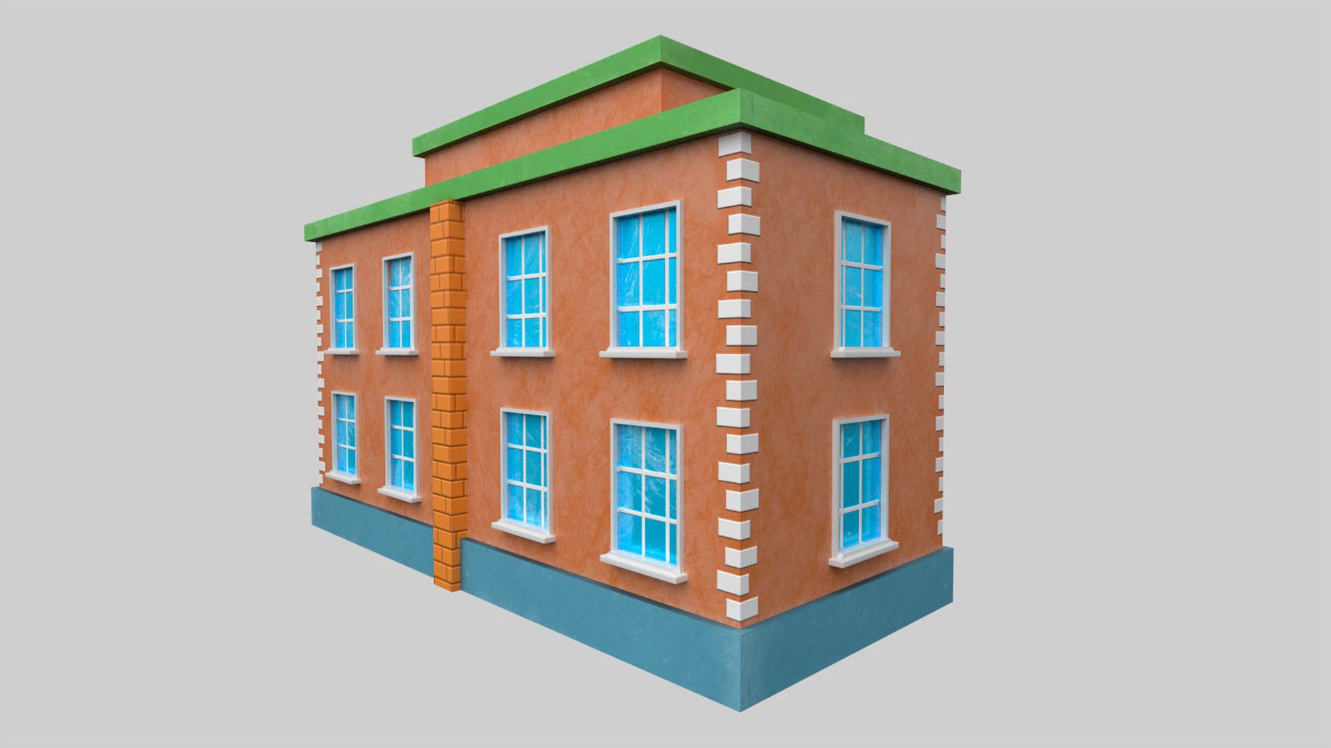3D Cartoon Bank Building - Low Poly Model - TurboSquid 1854445