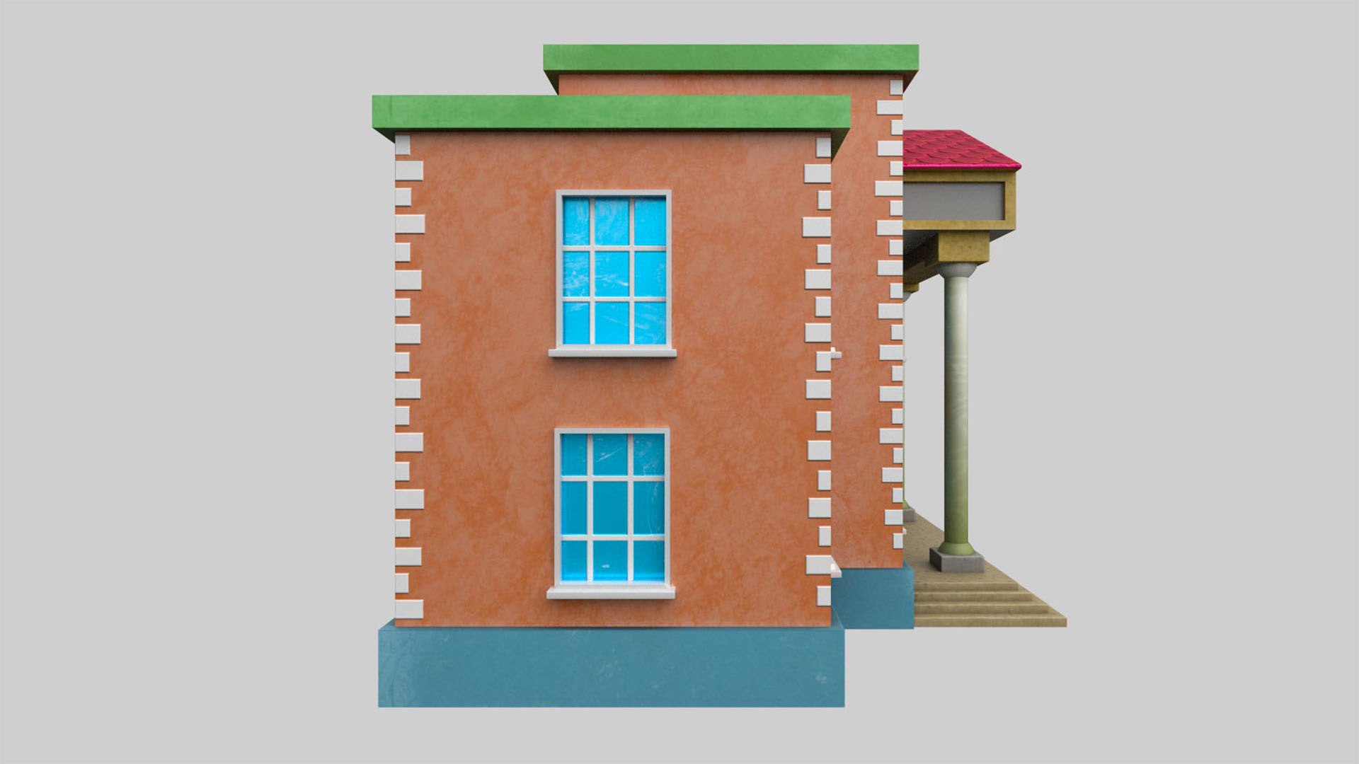 3D Cartoon Bank Building - Low Poly Model - TurboSquid 1854445