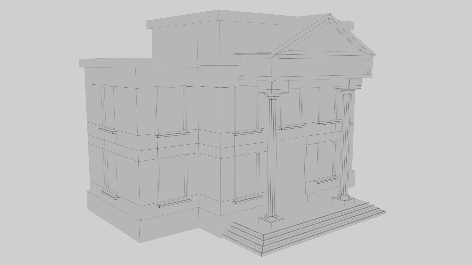 3D Cartoon Bank Building - Low Poly Model - TurboSquid 1854445